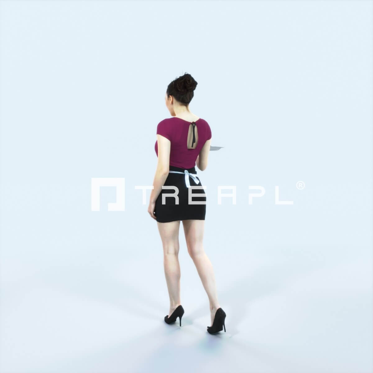 Dream 14F Waitress Walking Working Woman (8k Textures) - 3D Model by Treapl