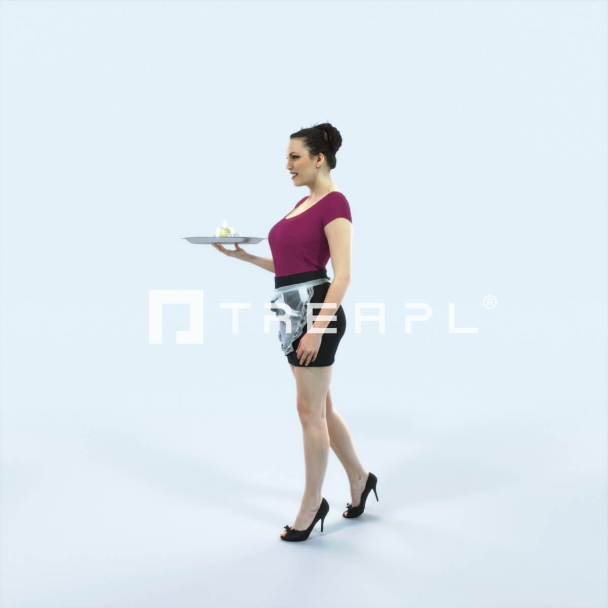 Dream 14F Waitress Walking Working Woman (8k Textures) - 3D Model by Treapl