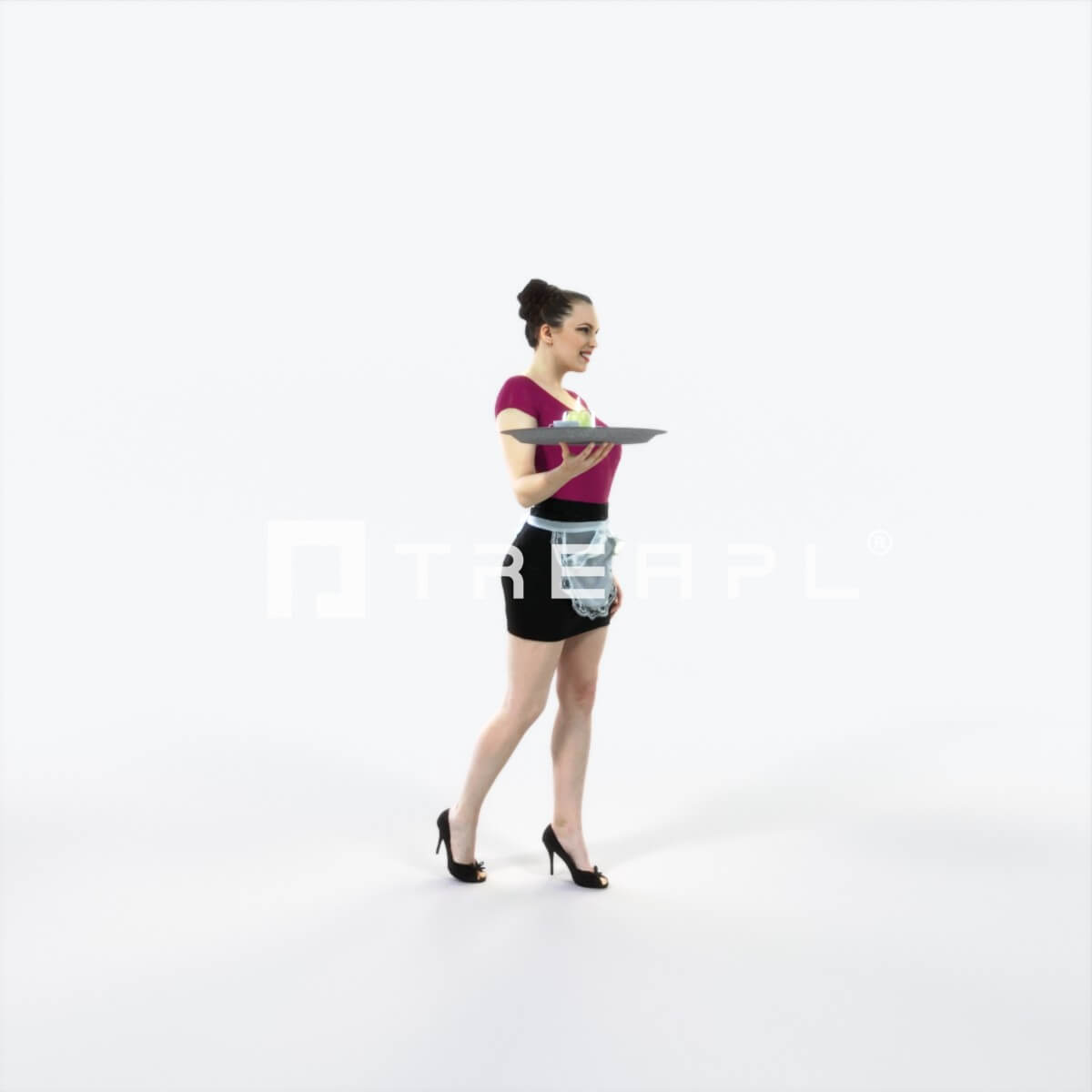 Dream 14F Waitress walking Working Woman - 3D Model by Treapl