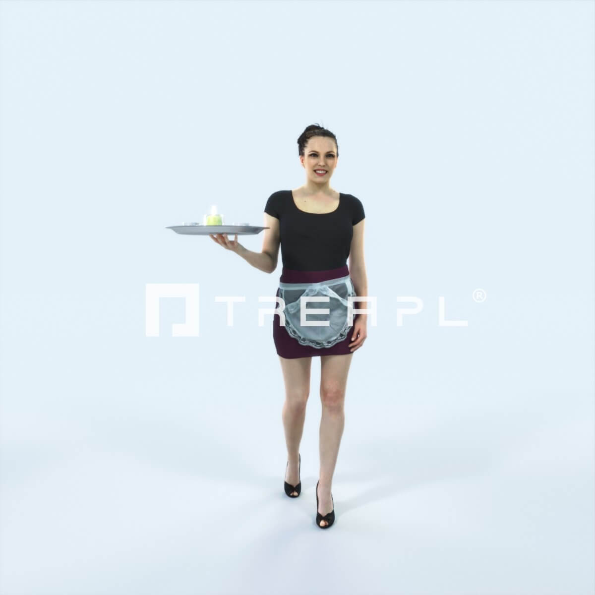 Dream 14G Waitress Walking Working Woman (8k Textures) - 3D Model by Treapl