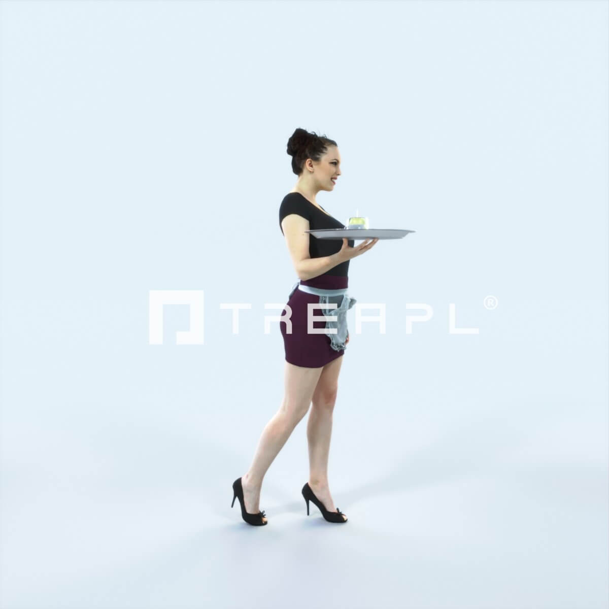 Dream 14G Waitress Walking Working Woman (8k Textures) - 3D Model by Treapl
