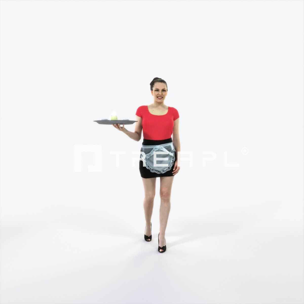 Dream 14H Waitress walking Working Woman - 3D Model by Treapl