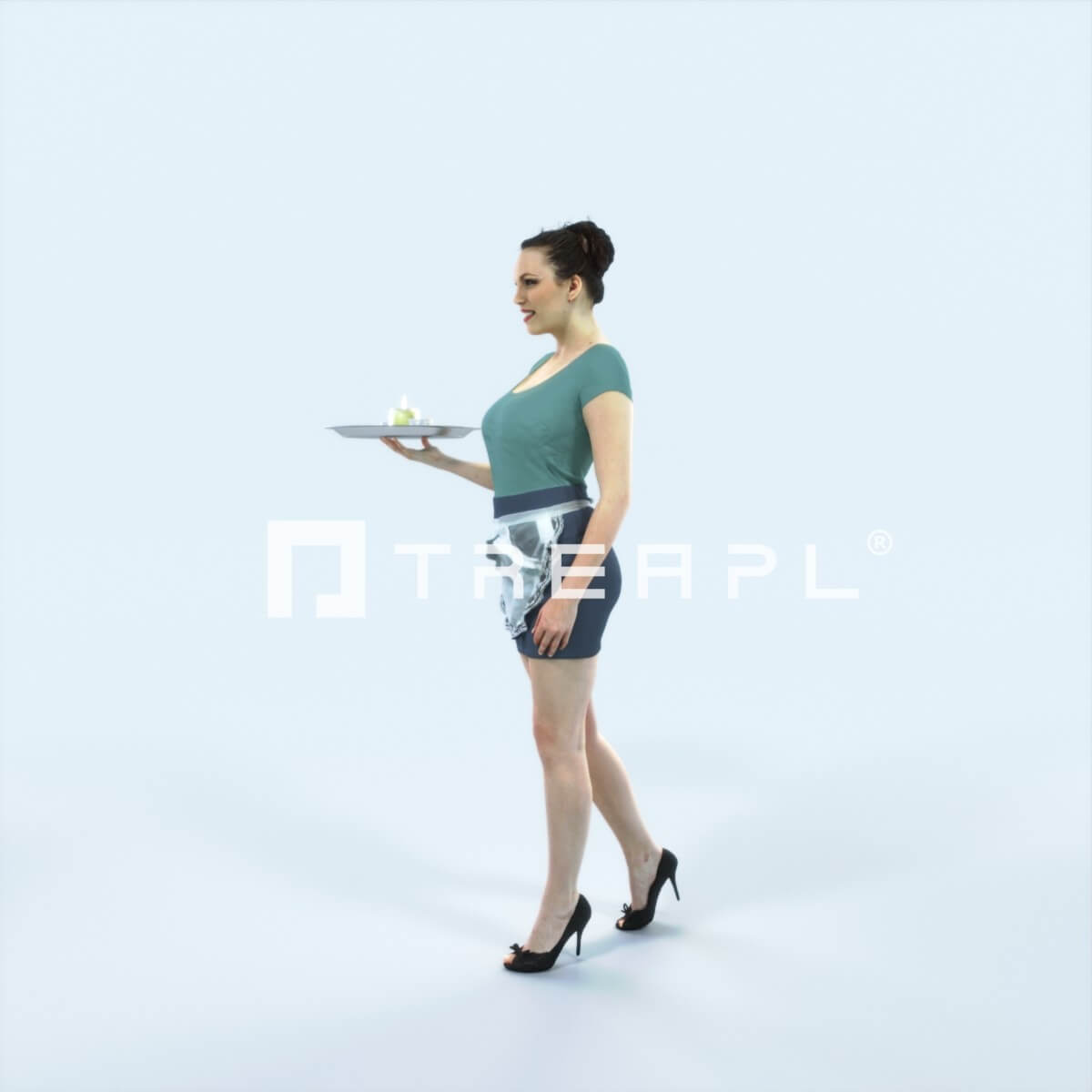 Dream 14I Waitress Walking Working Woman (8k Textures) - 3D Model by Treapl