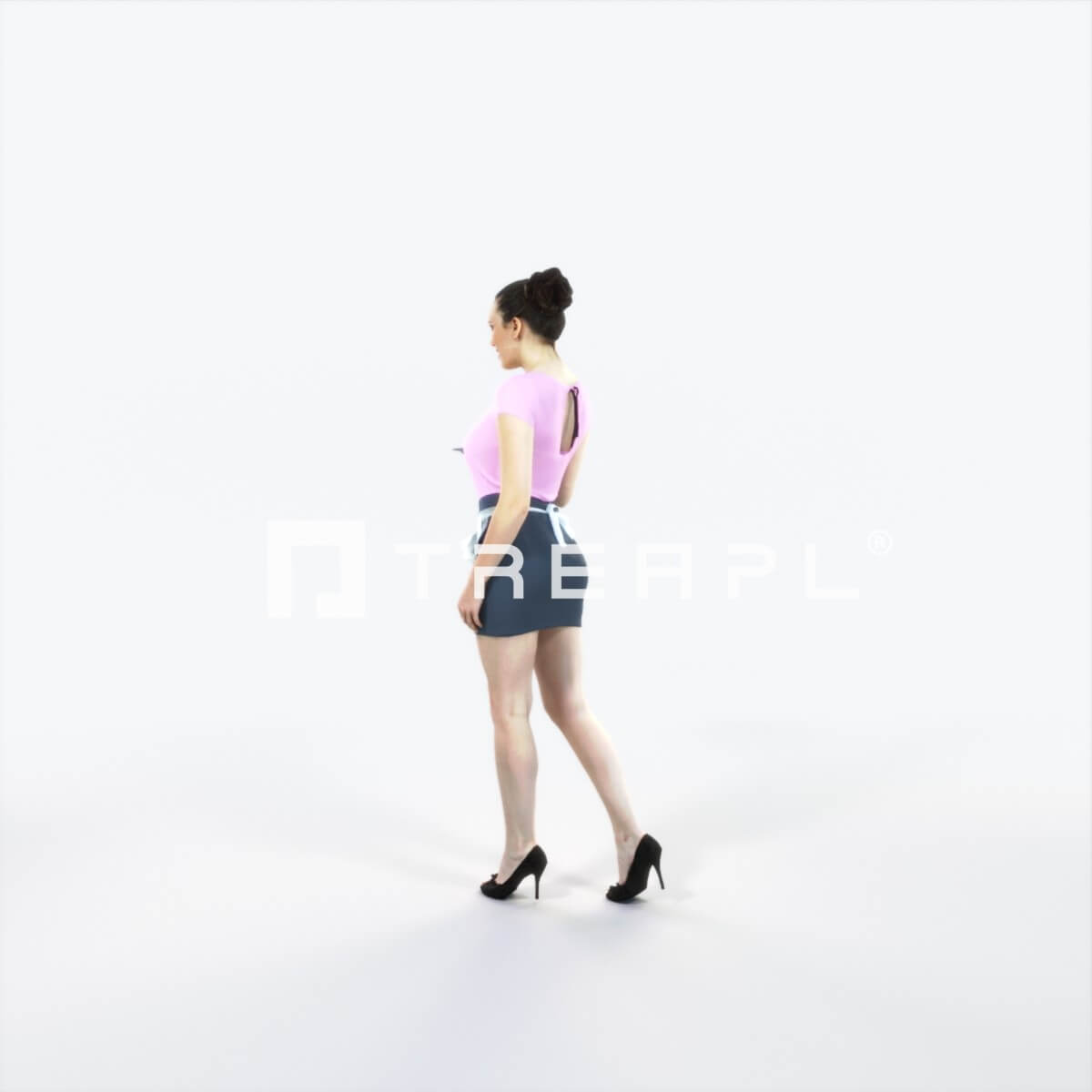 Dream 14J Waitress walking Working Woman - 3D Model by Treapl