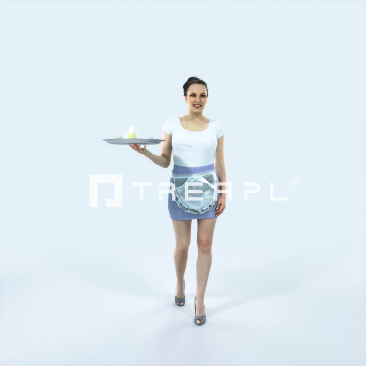 Dream 14K Waitress Walking Working Woman (8k Textures) - 3D Model by Treapl