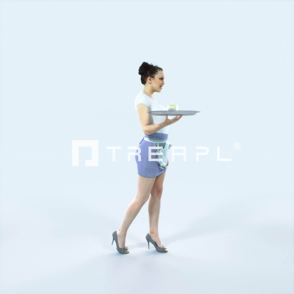 Dream 14K Waitress Walking Working Woman (8k Textures) - 3D Model by Treapl