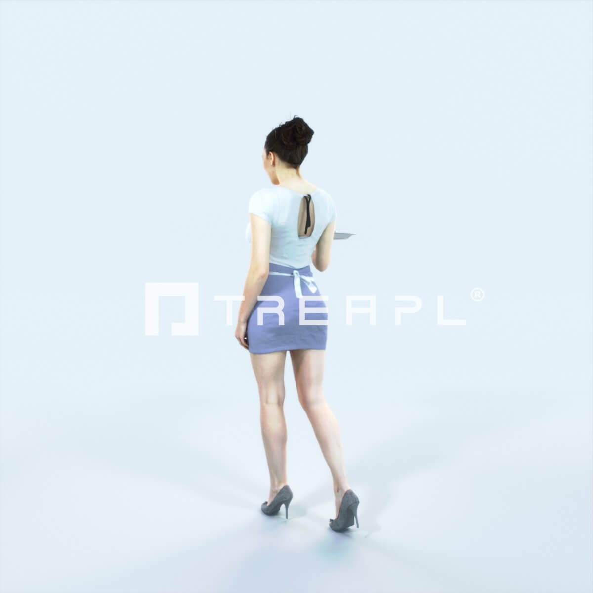 Dream 14K Waitress Walking Working Woman (8k Textures) - 3D Model by Treapl
