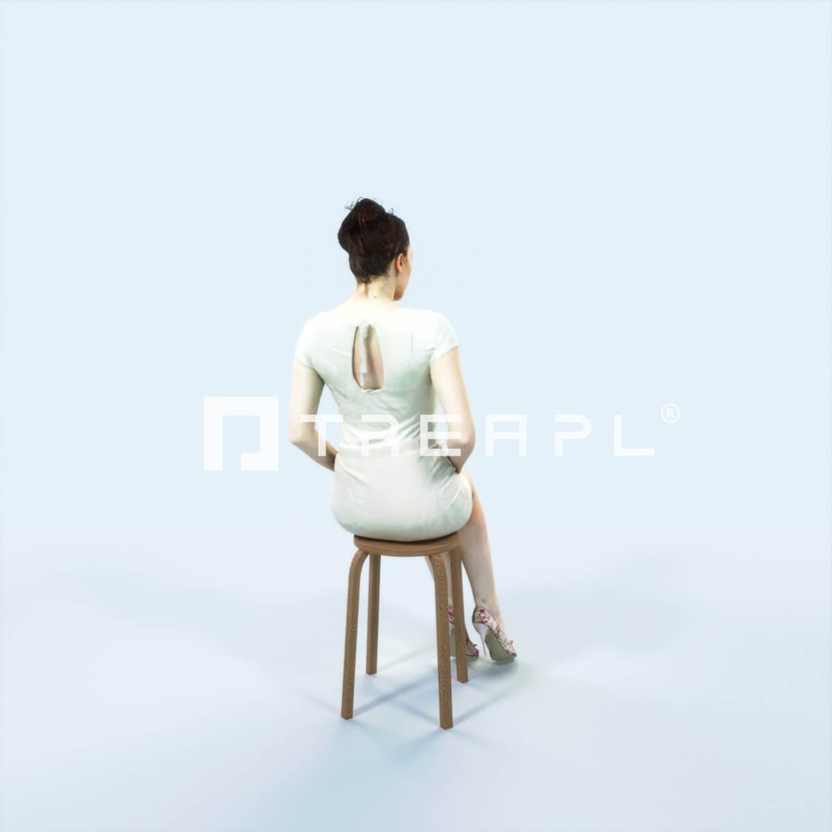Dream 16D Listening Sitting Casual Woman (8k Textures) - 3D Model by Treapl