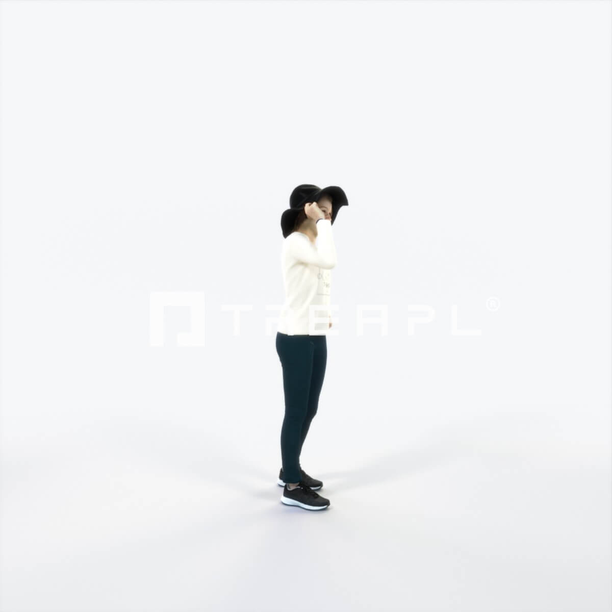 Essence 09J Listening Hat Casual Teenage Girl - 3D Model by Treapl