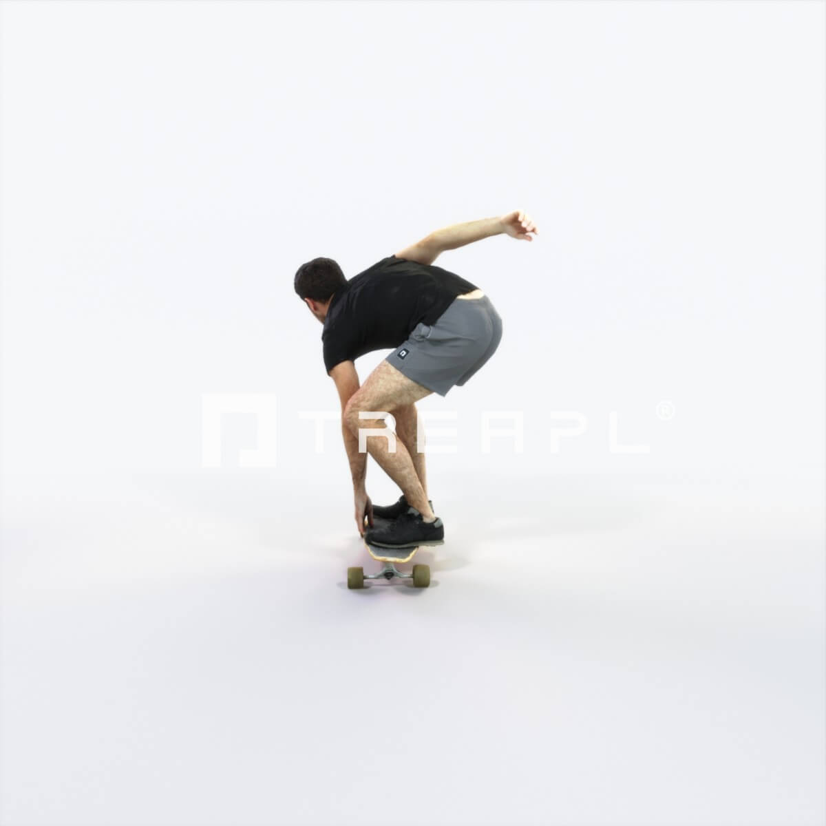 Flow 03C Riding a Skateboard Sports Man - 3D Model by Treapl
