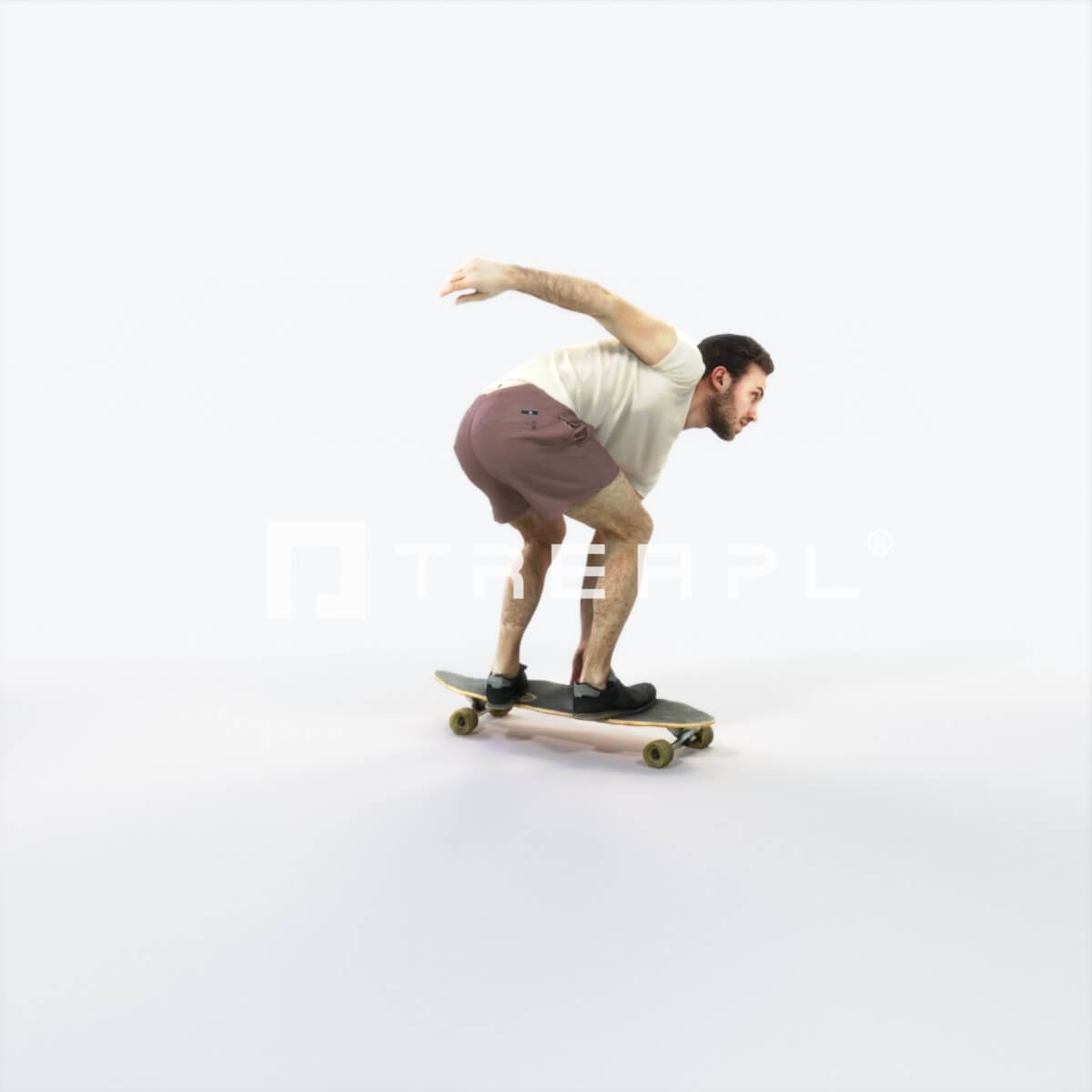 Flow 03F Riding a Skateboard Sports Man - 3D Model by Treapl