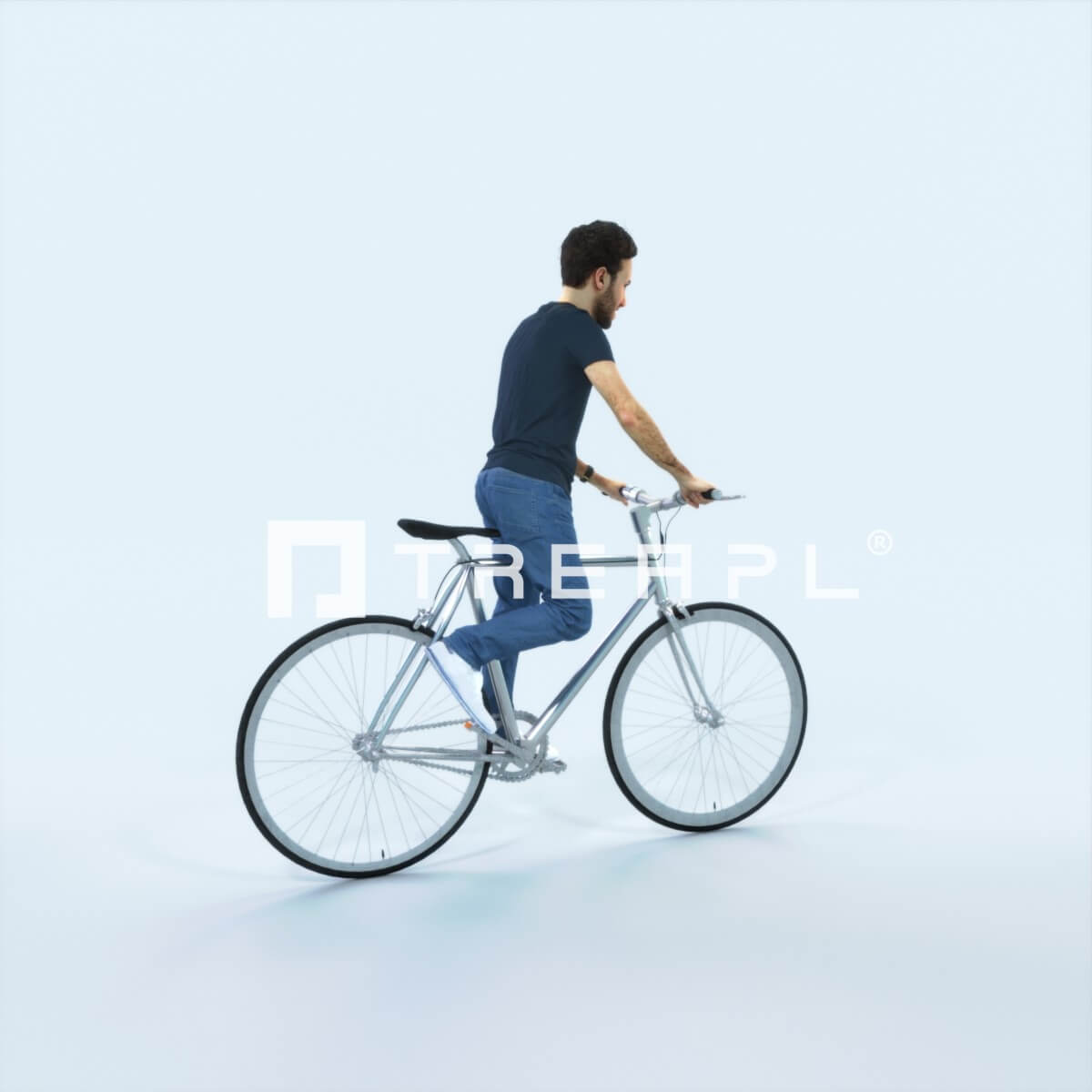 Flow 17K bicycle bike Casual Man (8k Textures) - 3D Model by Treapl