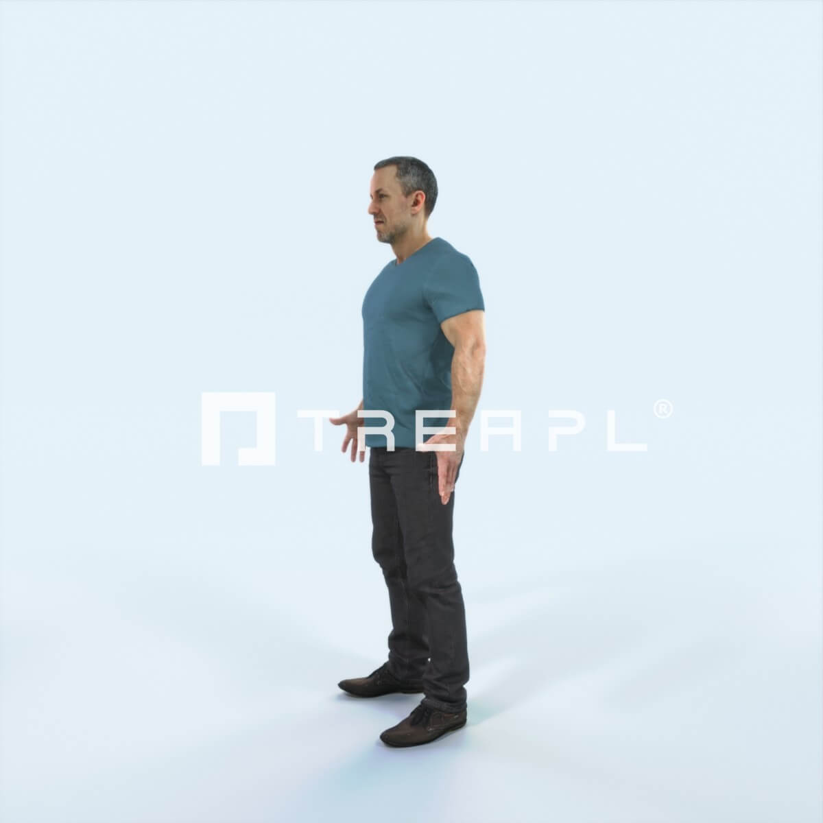 Fortitude 01J Animated Rigged Casual Man - 3D Model by Treapl