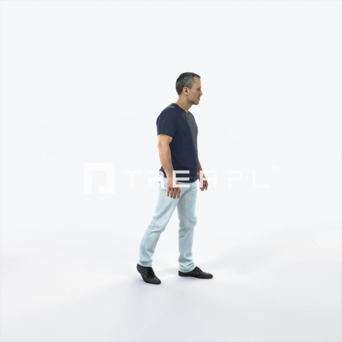 Fortitude 04E walking Casual Man - 3D Model by Treapl