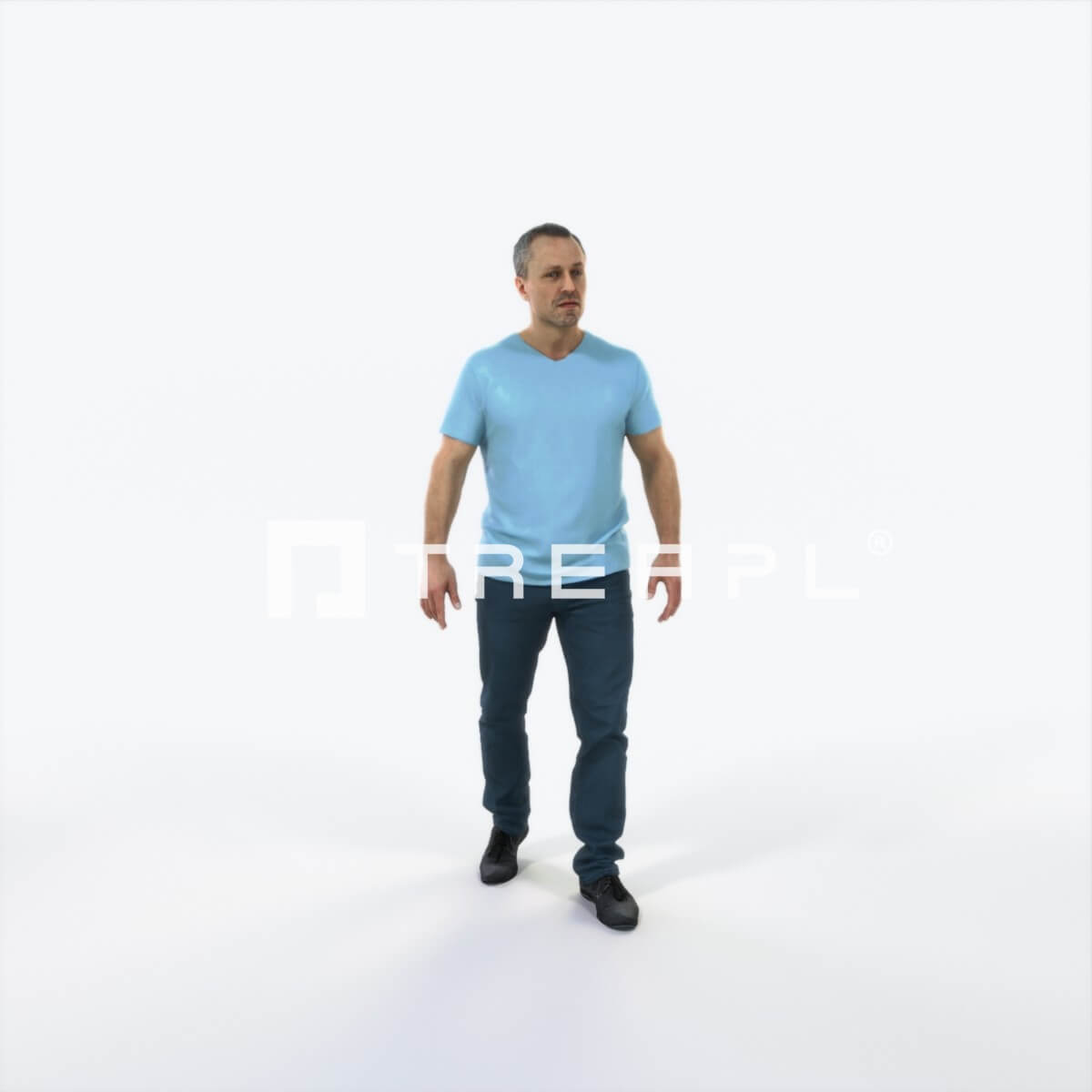 Fortitude 04K walking Casual Man - 3D Model by Treapl