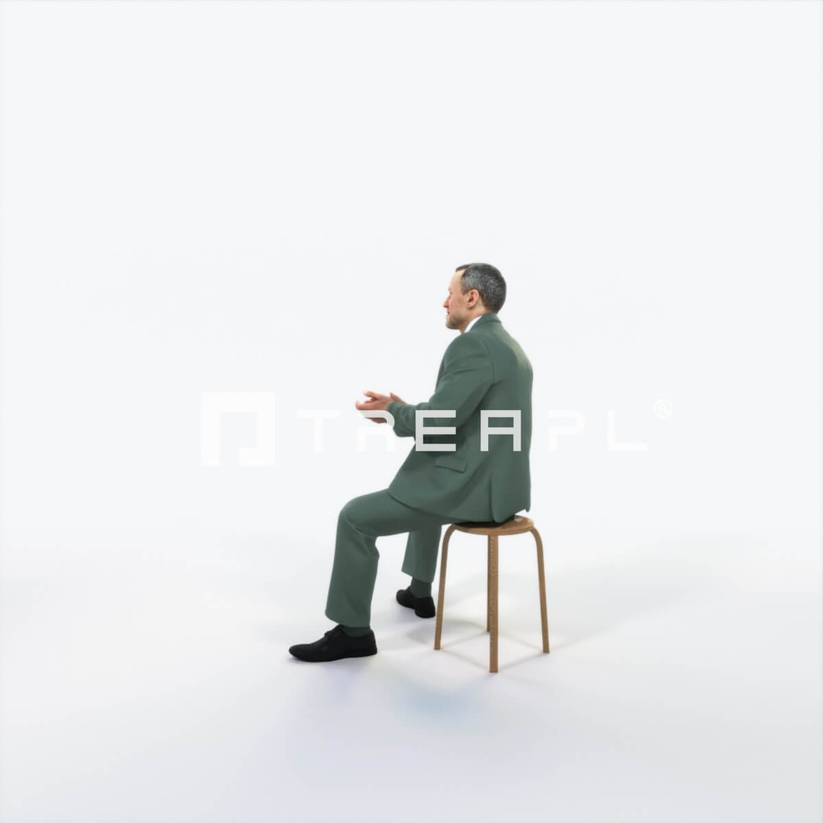 Fortitude 13L Clapping Sitting Elegant Man - 3D Model by Treapl