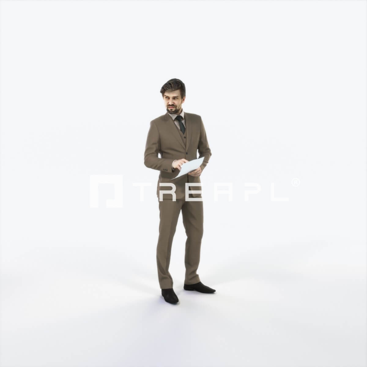 Ingrain 14G Explaining Documents Elegant Man - 3D Model by Treapl