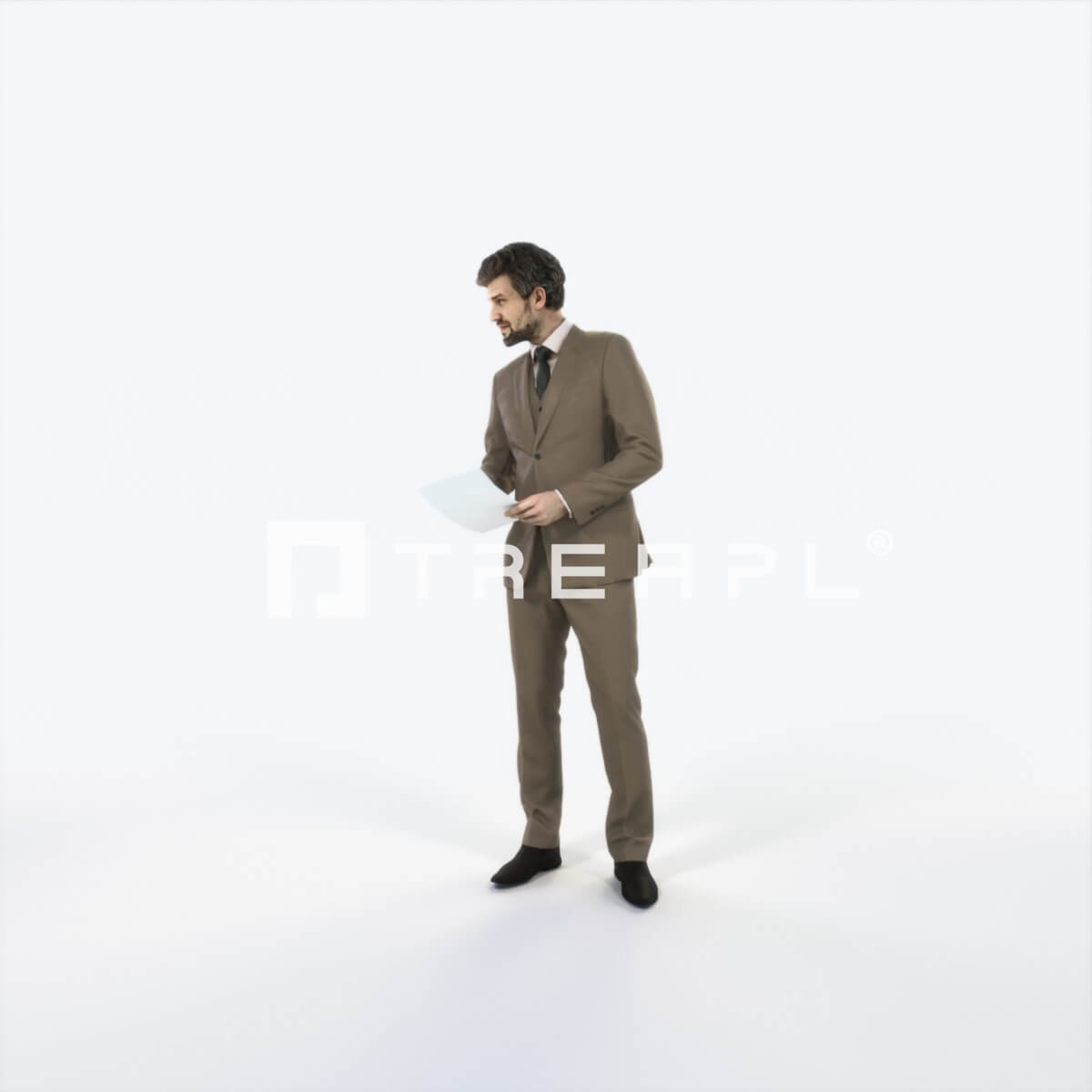 Ingrain 14G Explaining Documents Elegant Man - 3D Model by Treapl