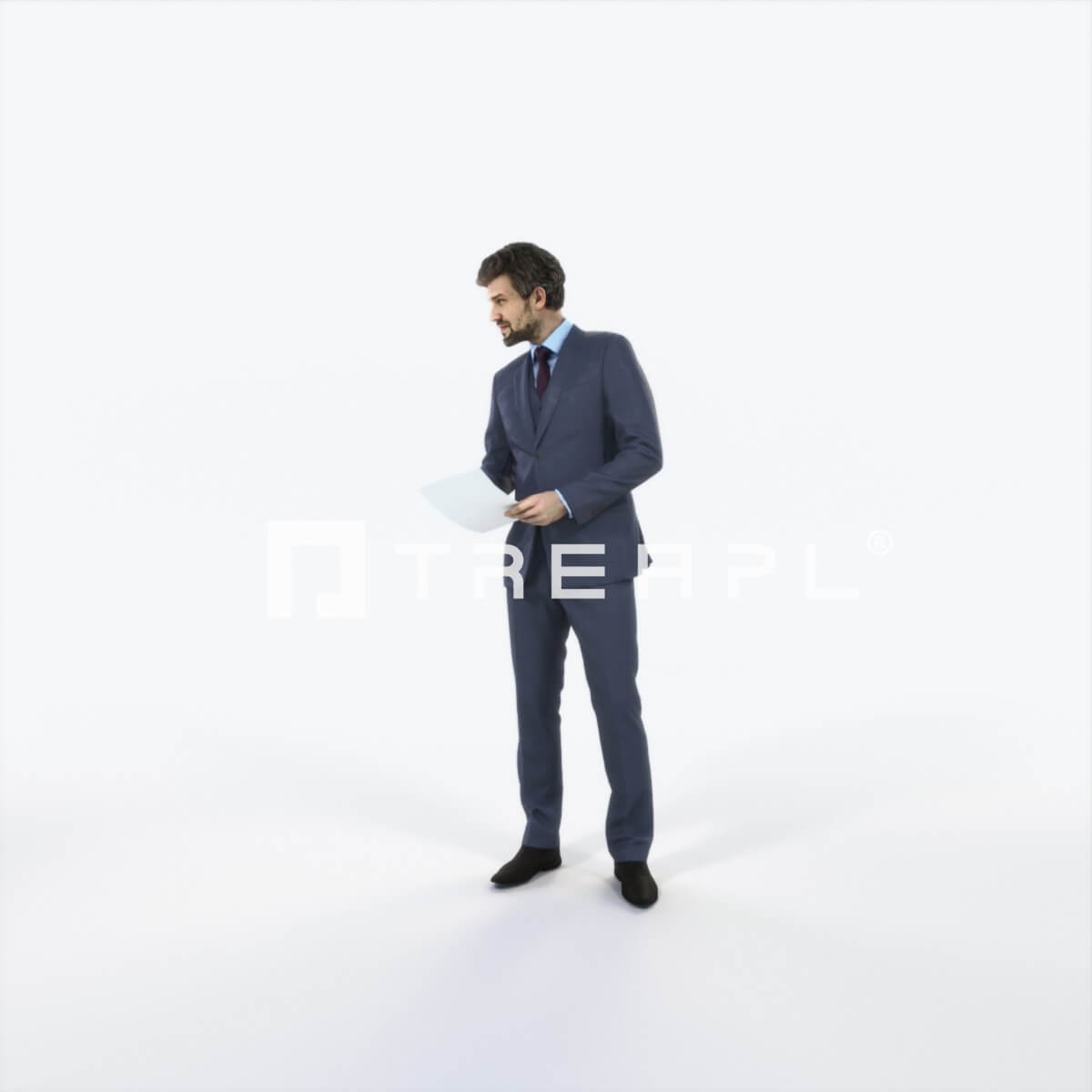 Ingrain 14J Explaining Documents Elegant Man - 3D Model by Treapl