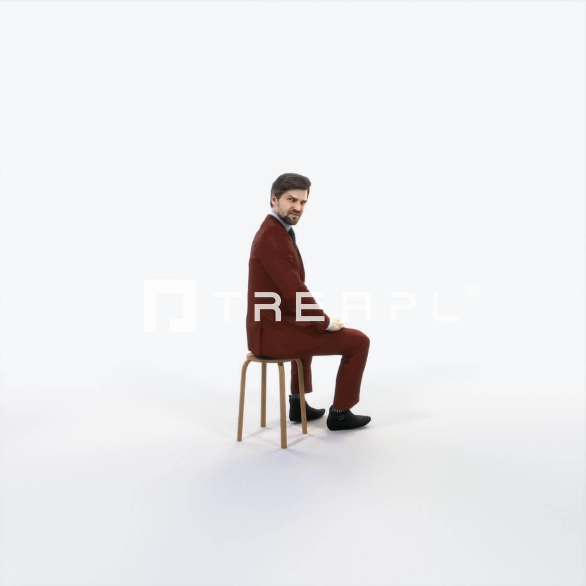 Ingrain 38G Listening Sitting Elegant Man - 3D Model by Treapl
