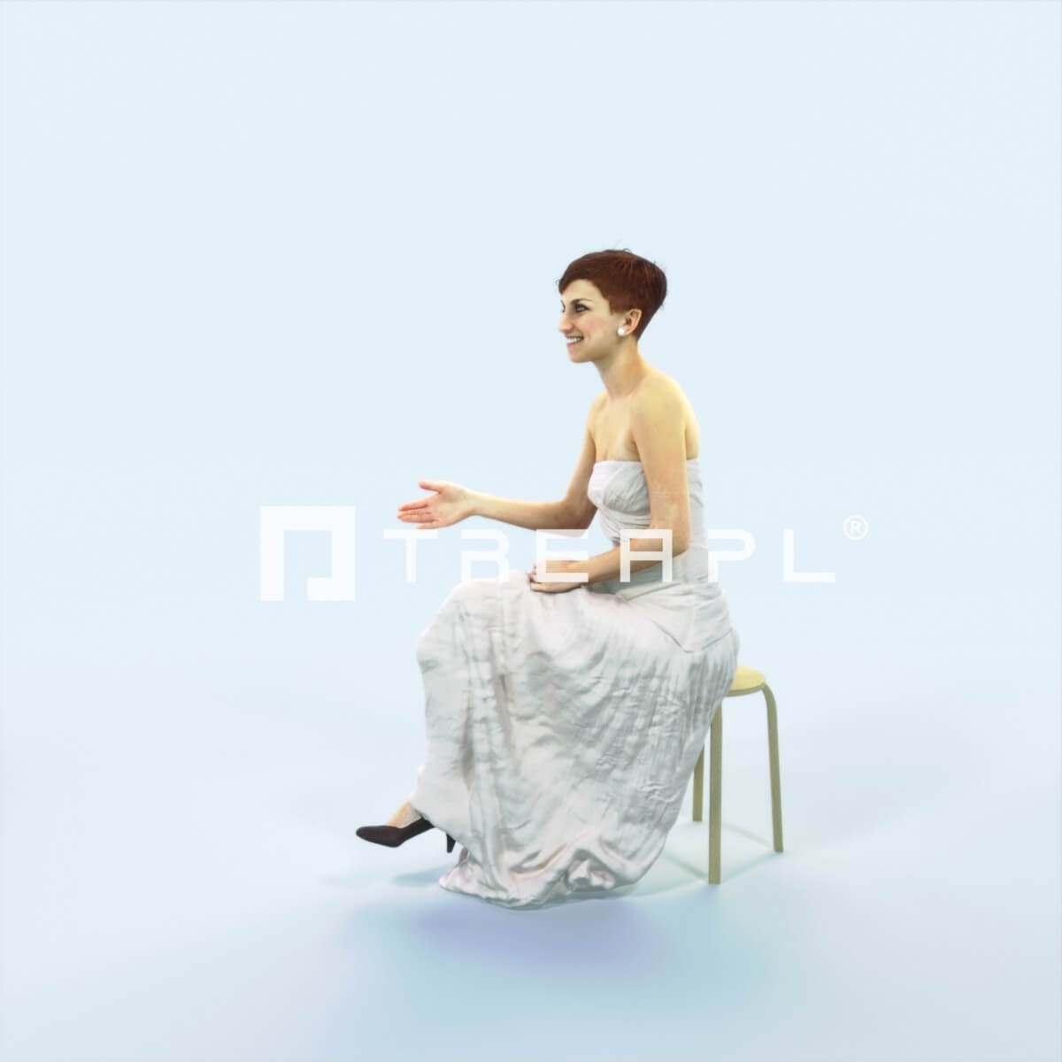 Luna 20D Explaining Sitting Event Elegant Woman (8k Textures) - 3D ...