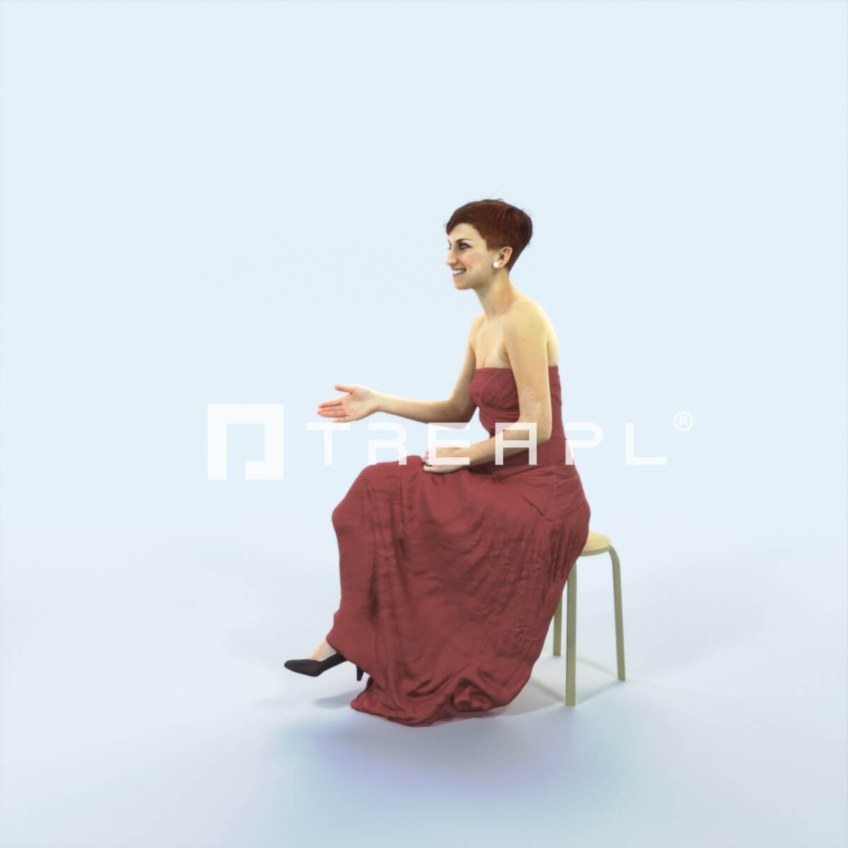 Luna 20E Explaining Sitting Event Elegant Woman (8k Textures) - 3D ...