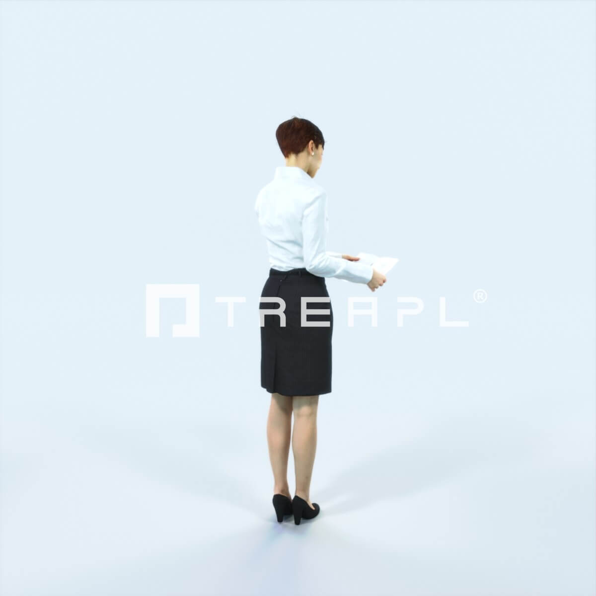 Luna 28A Documents Reading Business Woman (8k Textures) - 3D Model by ...