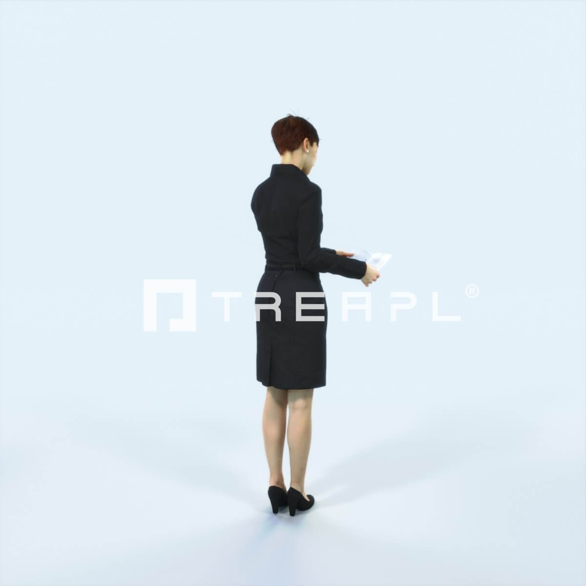 Luna 28B Documents Reading Business Woman (8k Textures) - 3D Model by ...