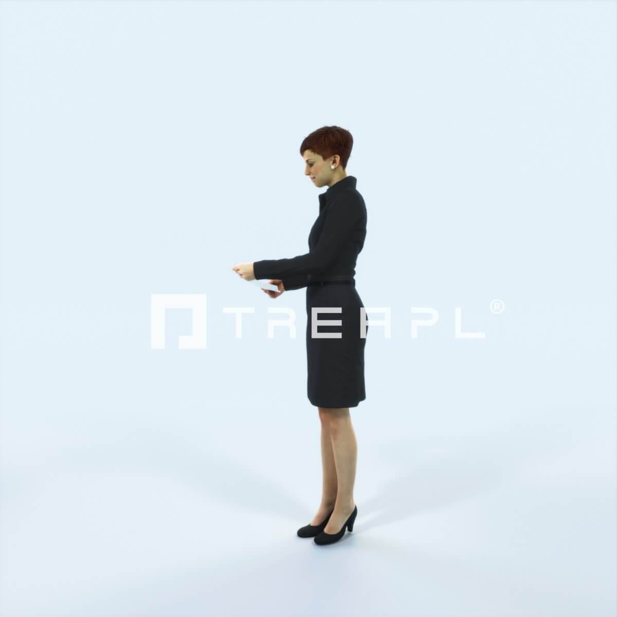 Luna 28B Documents Reading Business Woman (8k Textures) - 3D Model by ...