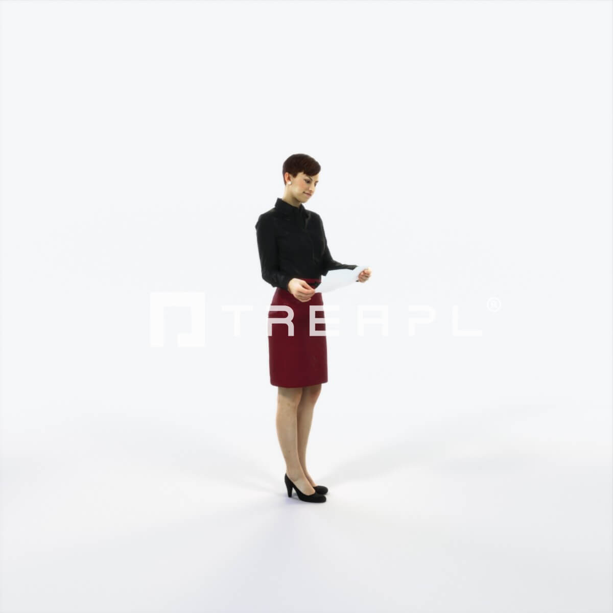 Luna 28K Documents Reading Business Woman - 3D Model by Treapl