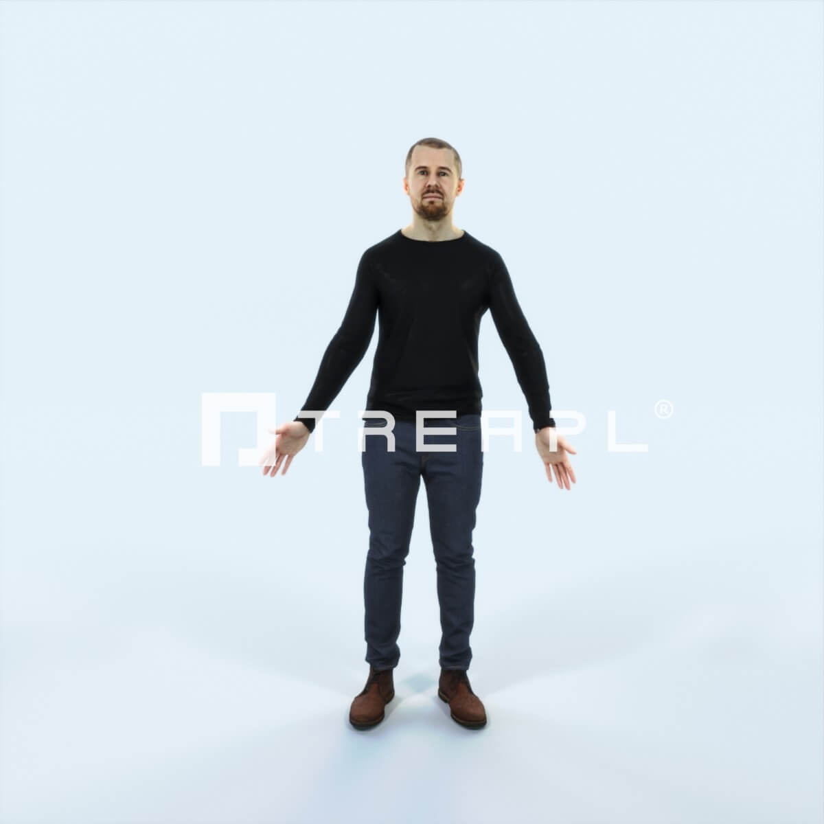 Master 01A Animated Rigged Casual Man - 3D Model by Treapl