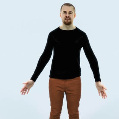 Master 01J Animated Rigged Casual Man - 3D Model by Treapl