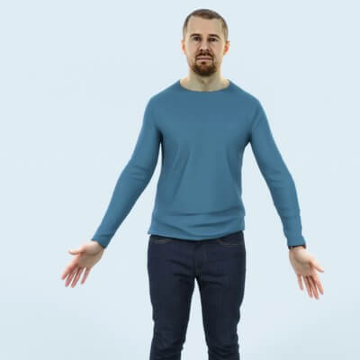 Master 01K Animated Rigged Casual Man - 3D Model by Treapl