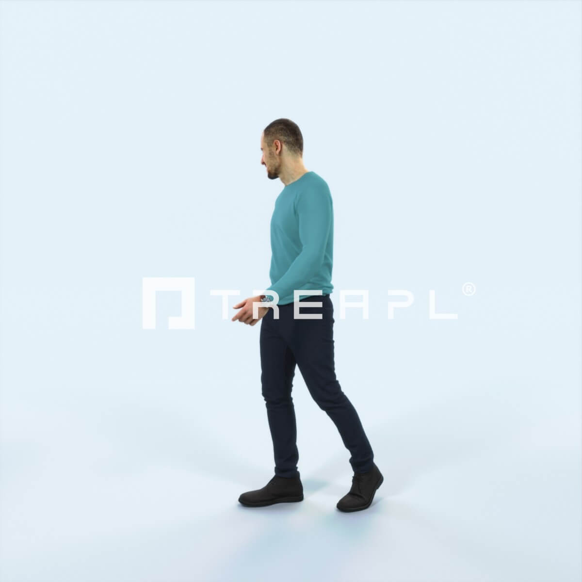 Master 20K Listening walking Casual Man (8k Textures) - 3D Model by Treapl