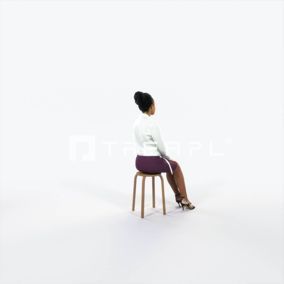 May 06H Observing Sitting Casual Woman - 3D Model by Treapl