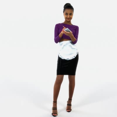 May 10E African American Waitress Working Woman - 3D Model by Treapl