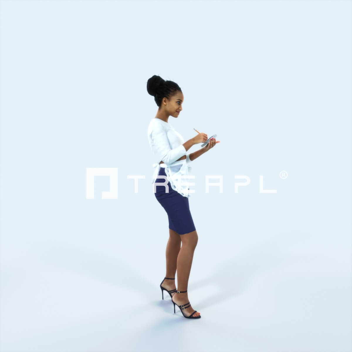 May 10K African American Waitress Working Woman (8k Textures) - 3D ...