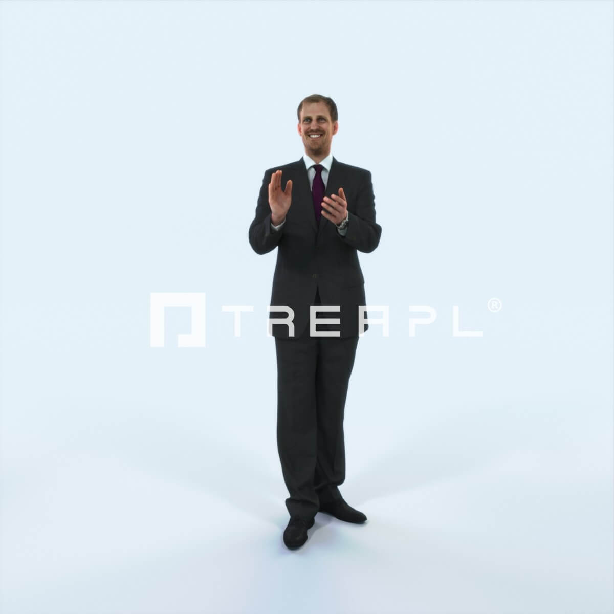 Mistery 07B Clapping Elegant Man (8k Textures) - 3D Model by Treapl