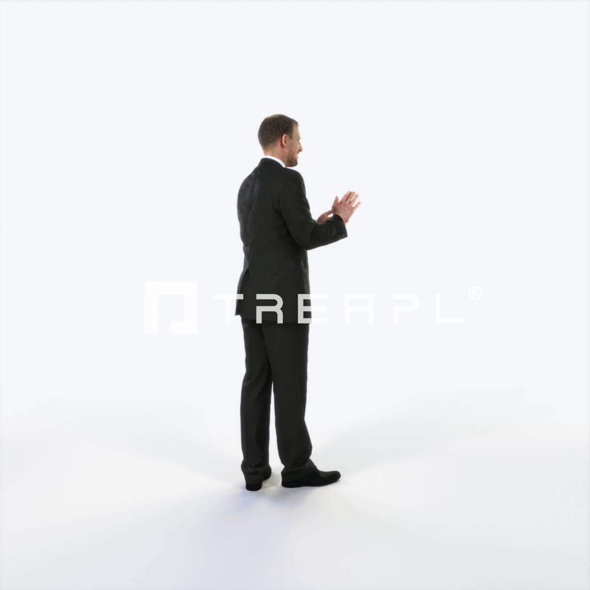 Mistery 07B Clapping Elegant Man - 3D Model by Treapl