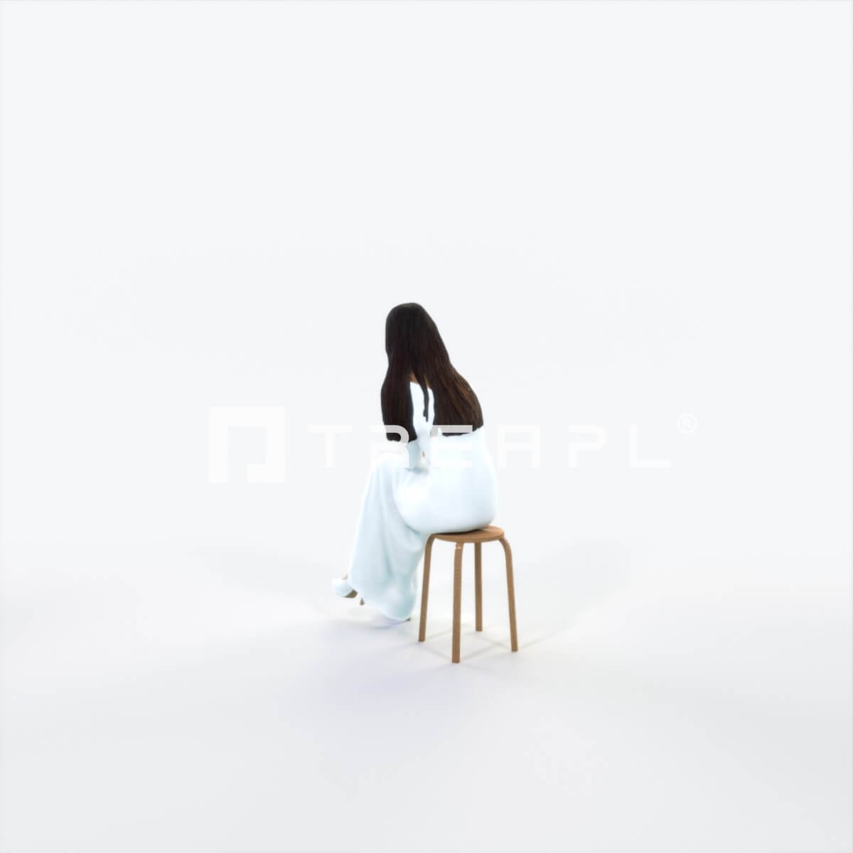 Passion 04B Observing East Asian Sitting Event Elegant Woman - 3D Model ...