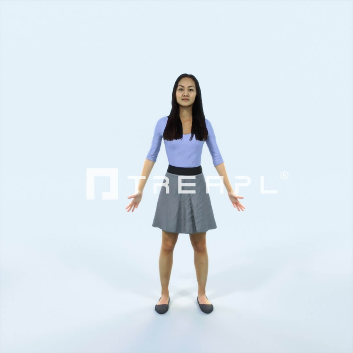 Passion 14 E Animated Rigged East Asian Casual Woman - 3D Model by Treapl