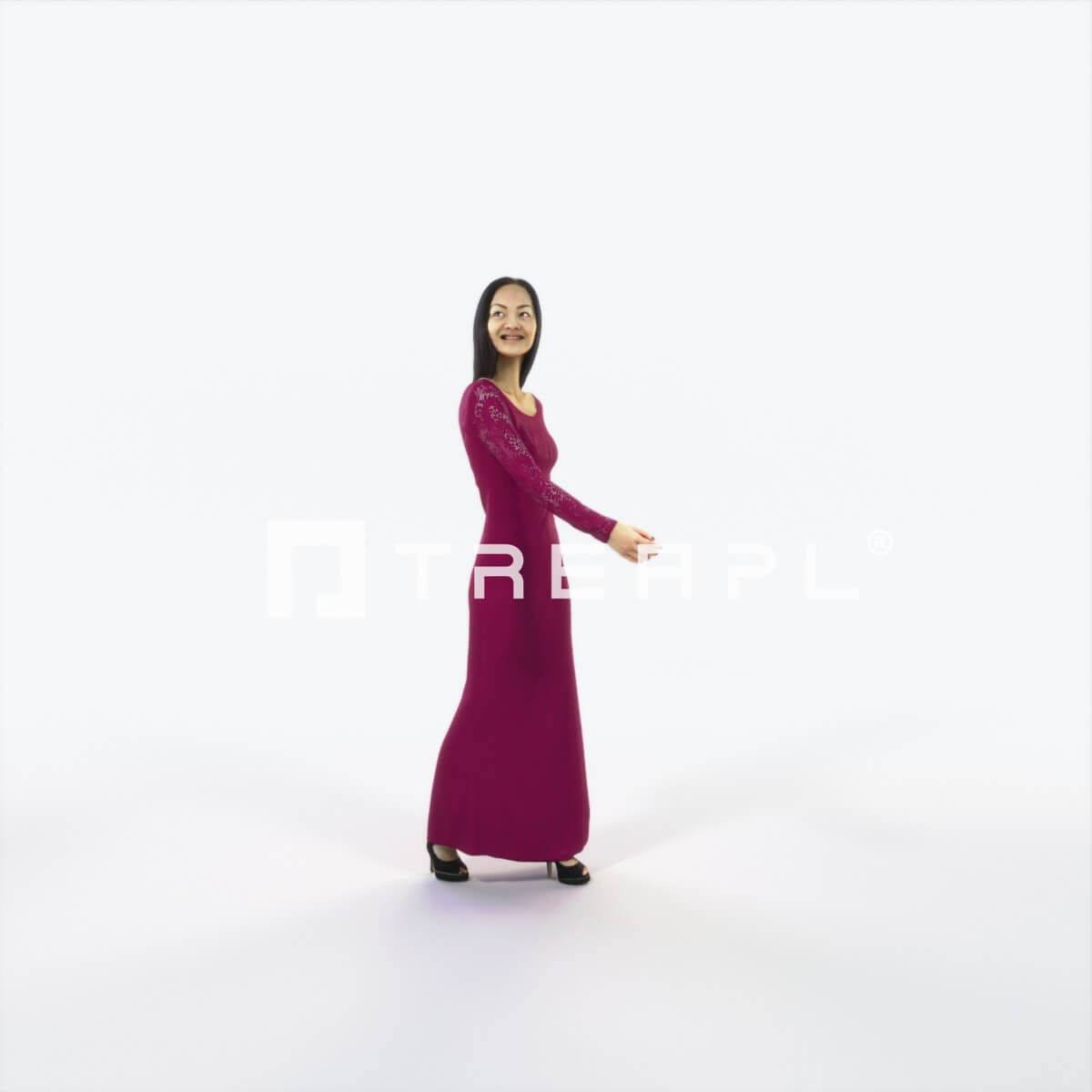 Passion 26L East Asian walking Event Elegant Woman - 3D Model by Treapl