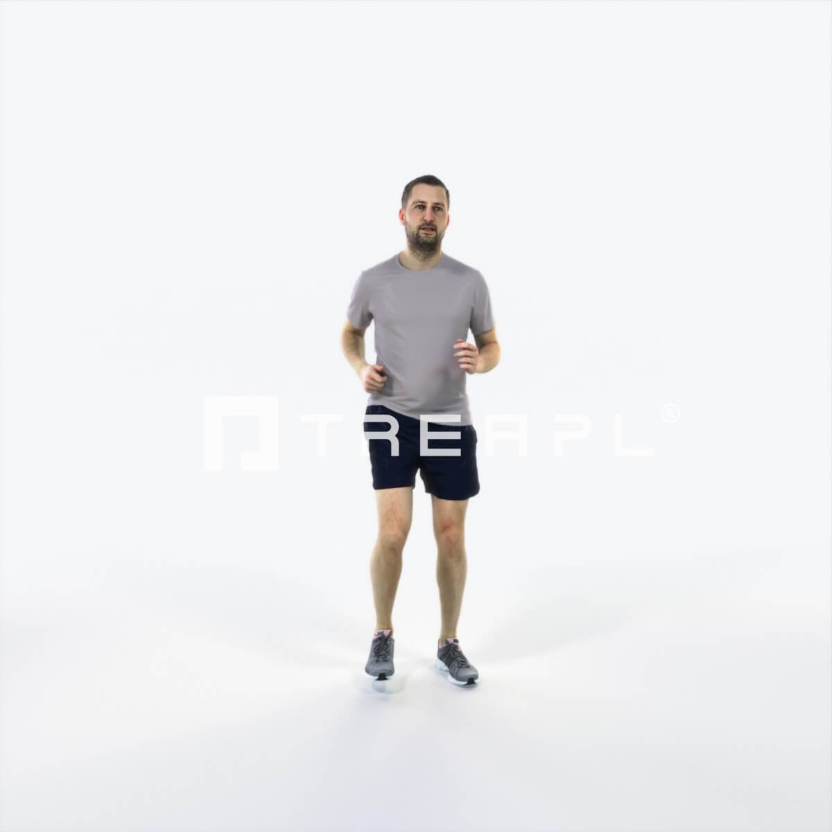 Portrait 07J Running Jogging Football Sports Man - 3D Model by Treapl