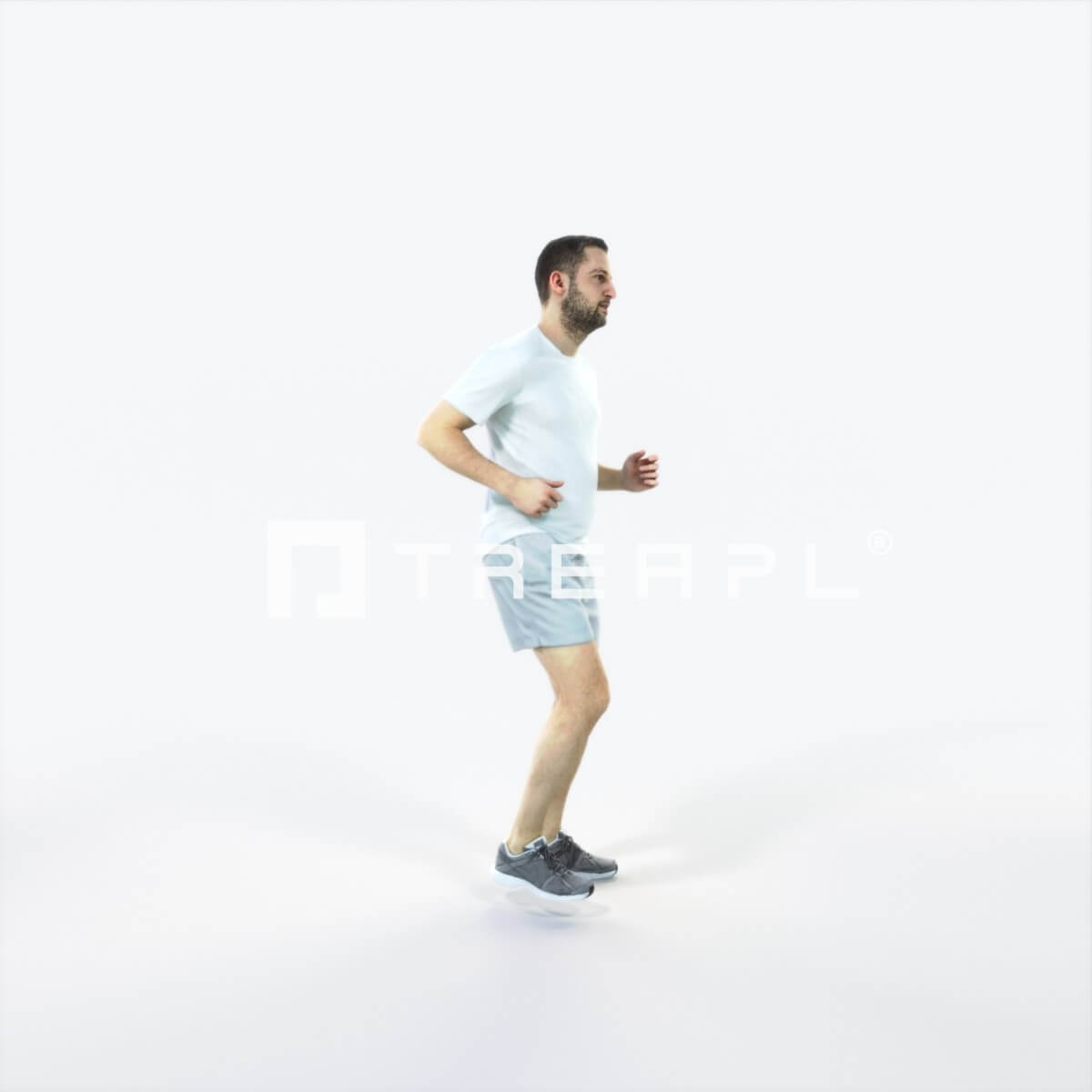 Portrait 07M Running Jogging Football Sports Man - 3D Model by Treapl
