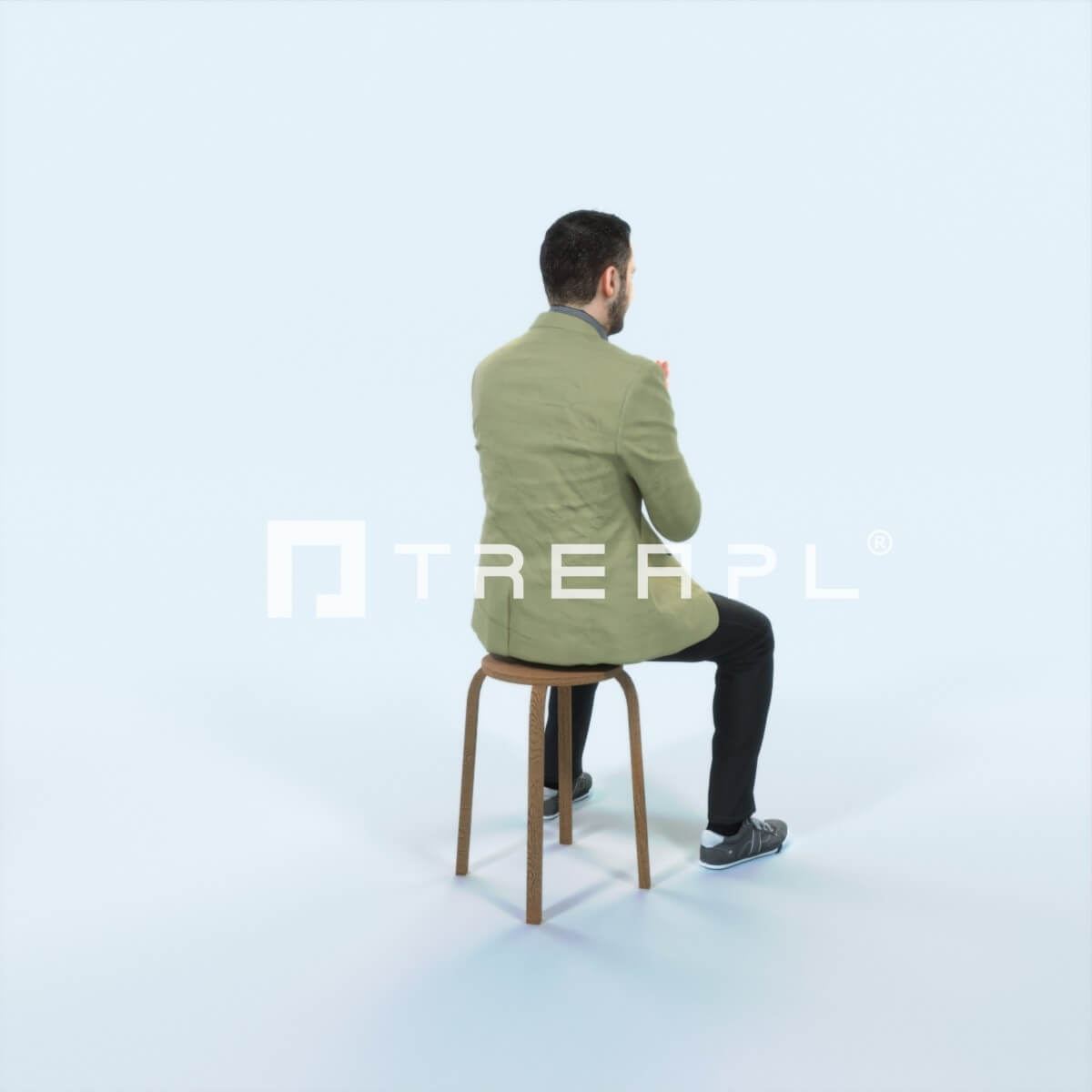 Portrait 08I Clapping Sitting Casual Man (8k Textures) - 3D Model by Treapl