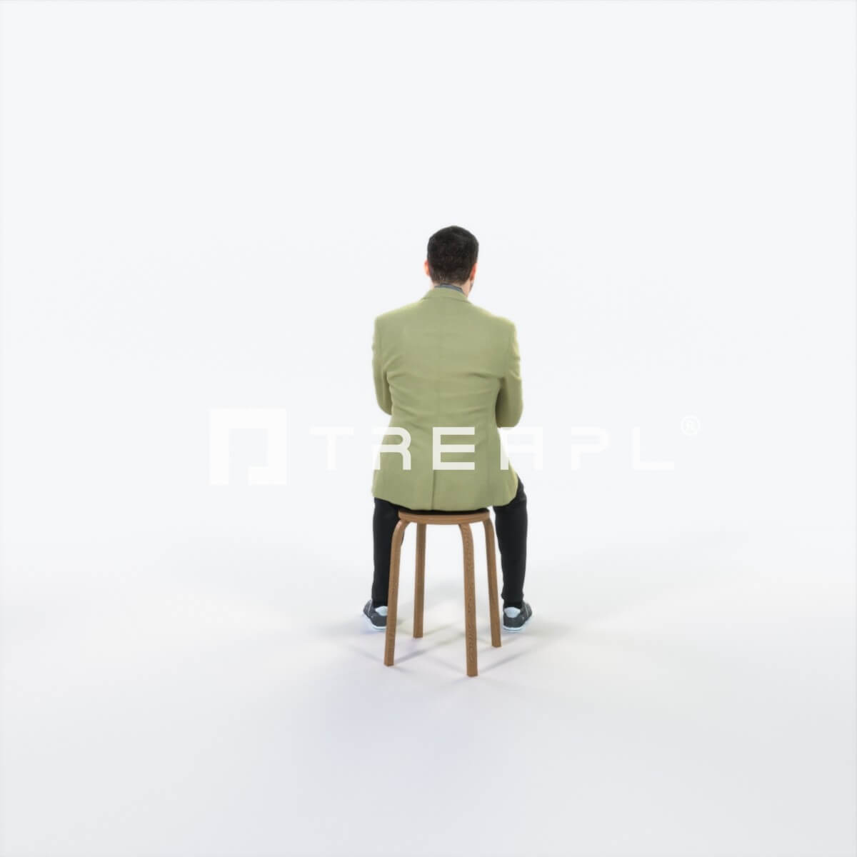 Portrait 08I Clapping Sitting Casual Man - 3D Model by Treapl