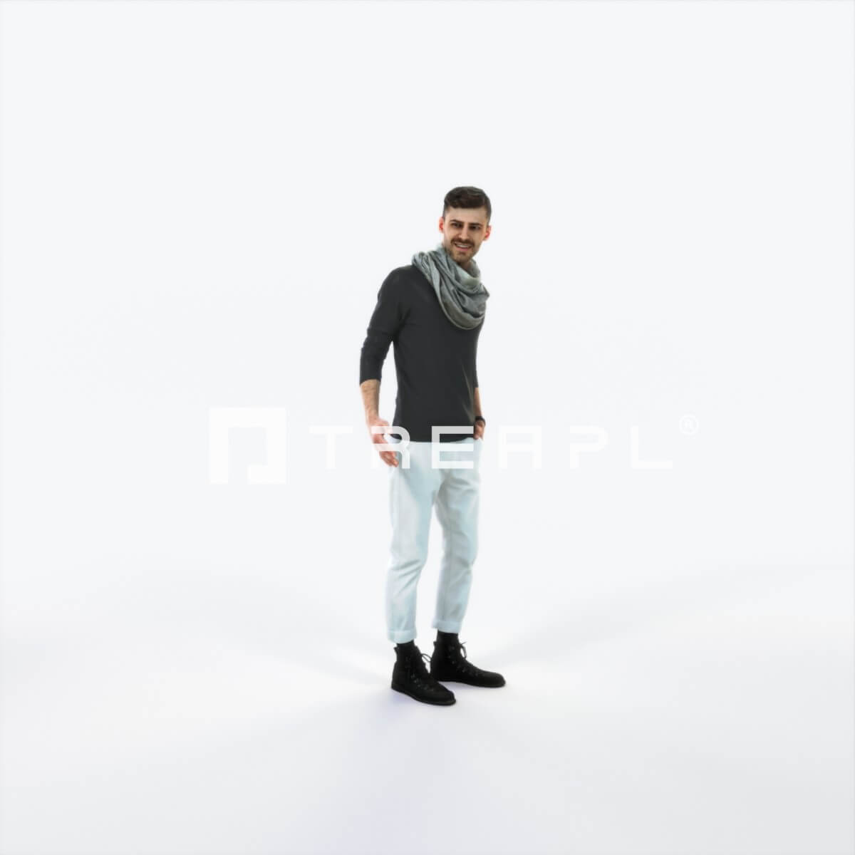 Posture 03D Couple Casual Man - 3D Model by Treapl