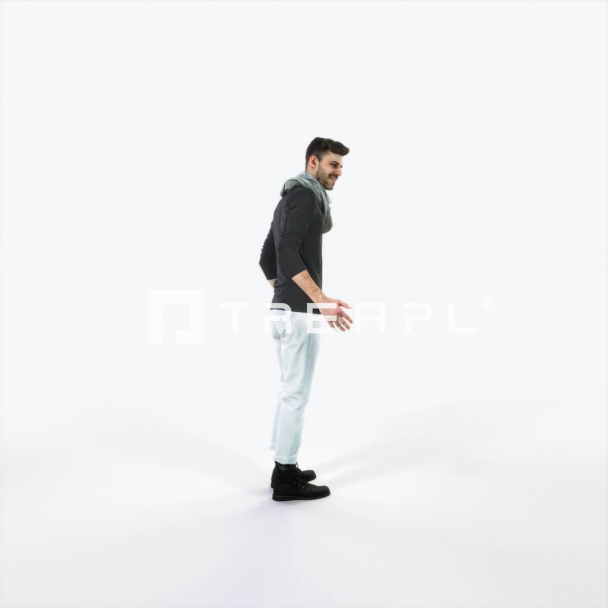 Posture 03D Couple Casual Man - 3D Model by Treapl