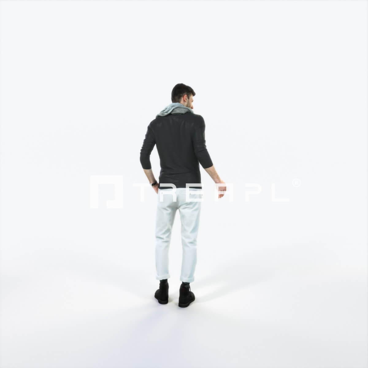 Posture 03D Couple Casual Man - 3D Model by Treapl