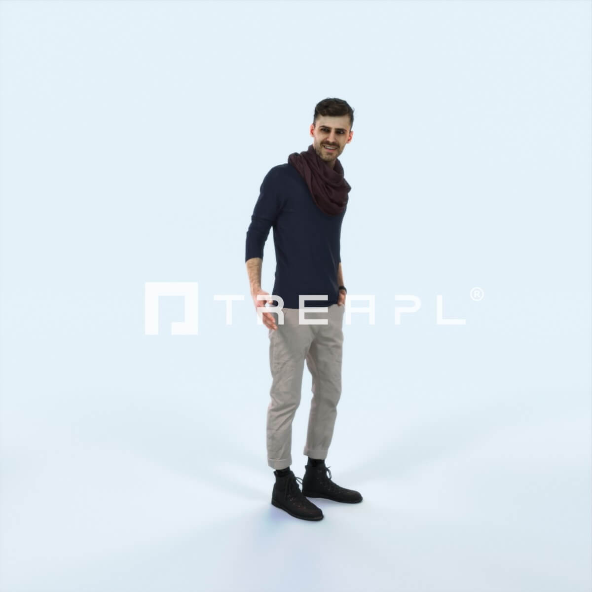 Posture 03G Couple Casual Man (8k Textures) - 3D Model by Treapl
